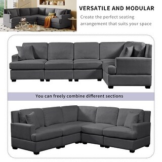 Livingroom L-Shaped Modular Sectional Sofa Bed Polyester Sofa - Bed ...
