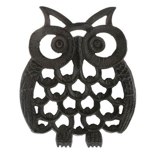 Metal Frame Owl Shape Trivet with Textured Details, Black - Bed Bath ...