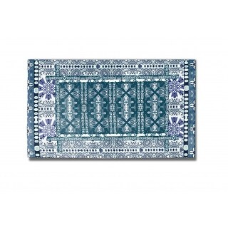 HomeRoots 5' X 7' Aqua Oriental Area Rug - 5' Octagon - Bed Bath ...