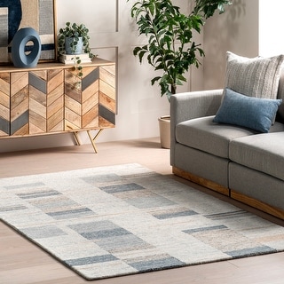 Nuloom Averill Modern Geometric Wool Area Rug - Bed Bath & Beyond ...