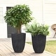 2-Piece Tall Tapered Round Plastic Planters Set, Mediterranean Style ...