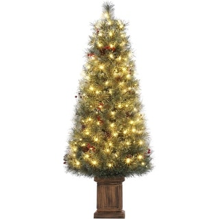 4.5FT Pre-Lit Artificial Christmas Tree Tabletop with 108 Warm White ...
