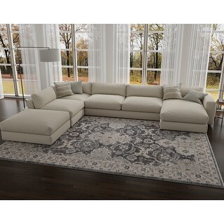Domani Greige Distressed Luxe Traditional Area Rug - Bed Bath & Beyond ...