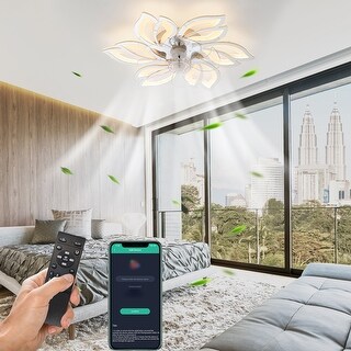 6 Speed Ceiling Lamp Flower Shaped Ceiling Fan with Lights Remote - Bed ...