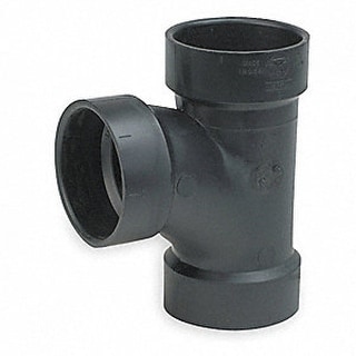 American Imaginations 3 in. x 3 in. x 3 in. ABS Sanitary Tee; Black ...