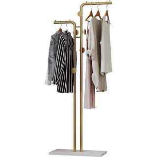 Freestanding double rod hanger, modern metal hanger with 5 hooks ...
