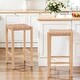 2-Pack Industrial Bar Stools 26.4" Height - Kraft Paper Cord Seats ...