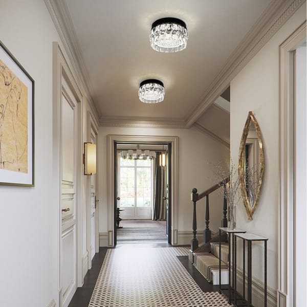 crystal led flush mount ceiling light