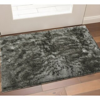 Rectangle Glam Style Solid Color Area Rug - 40' X '24' X '1.57 - Bed ...