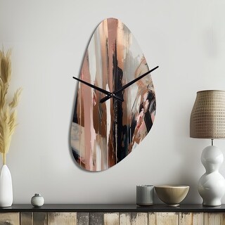 Brown And Black Beyond Boundaries I - Abstract Large Wall Clocks ...