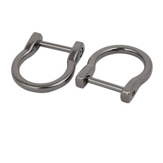 20mm Inner Width Metal U Shaped Screw Mounted Buckle D Ring Black 2pcs ...
