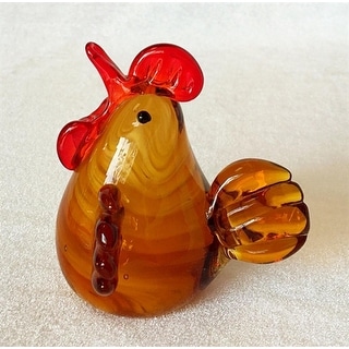 Amber Rooster With Red Comb Glass Figurine - Bed Bath & Beyond - 39962295