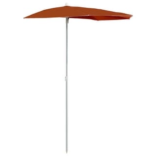 vidaXL Garden Half Parasol with Pole 70.9"x35.4" Terracotta - Bed Bath ...