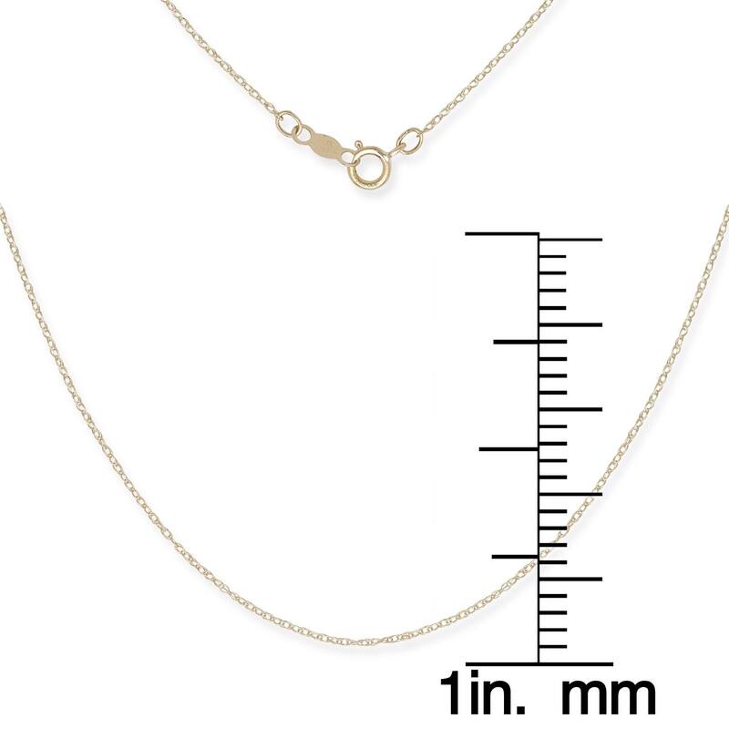 14k Gold Children's 13-inch Carded Rope Chain Necklace - Overstock ...