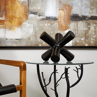Black Aluminum Metal Abstract Jack Decorative Sculpture - Bed Bath ...