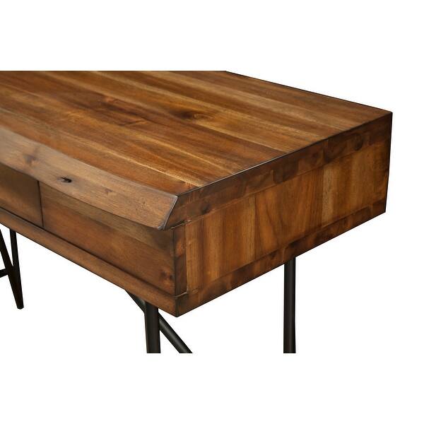 1505APO Light Walnut Live Edge Writing Desk with Storage - Bed Bath ...