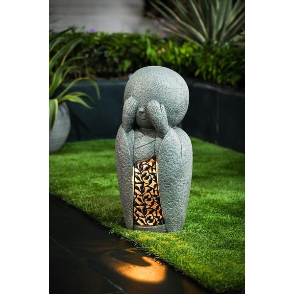 See, Hear, Speak No Evil Buddha Monk Solar Garden Statues (Set of 3 ...