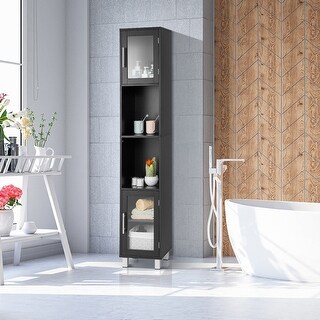 71'' Tall Tower Bathroom Storage Cabinet Organizer Display Shelves ...