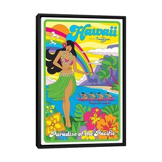iCanvas "Hawaii Pop Art Travel Poster" by Jim Zahniser Framed - Bed ...
