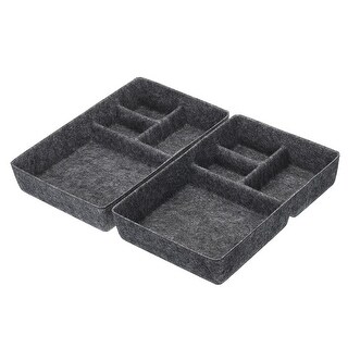 Felt Drawer Organizer, 2 Pack 4 Compartments Organizer Tray - Bed Bath ...