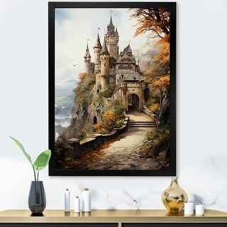 Designart "Castles Medieval Splendor Rich" Castles Framed Canvas Wall ...