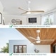 50 Inch / 60 Inch Wood Ceiling Fan with Lights and Remote Control ...