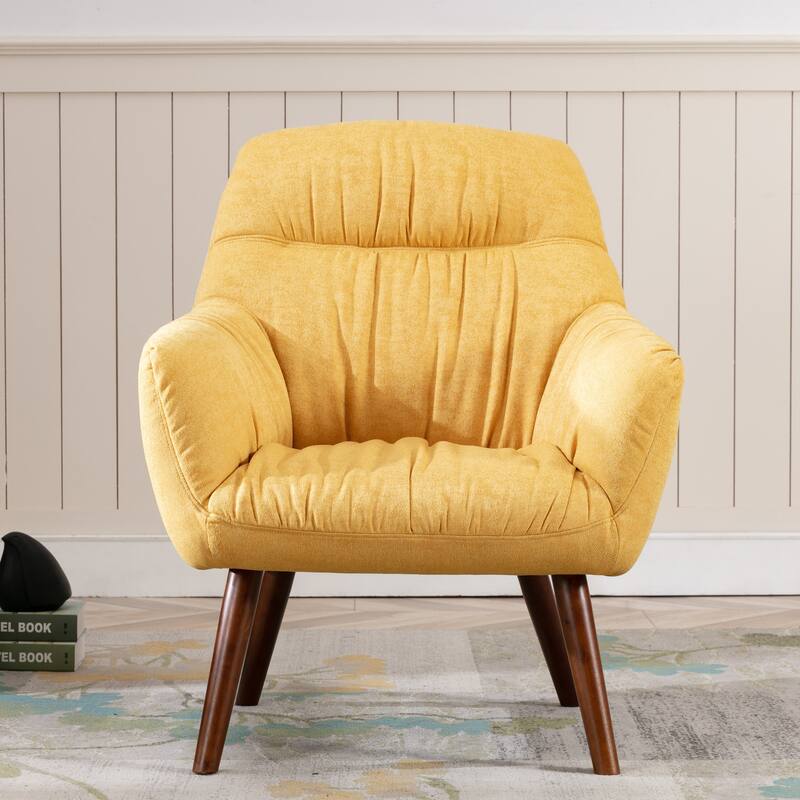 Corvus Cumbria Mid-century Linen Arm Chair - Overstock - 32381963