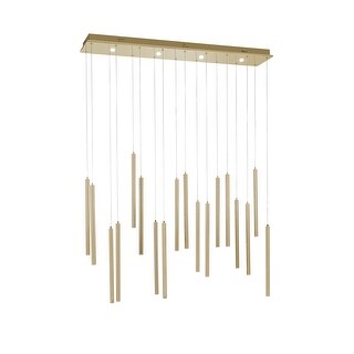 Modern 18-Light Gold Chandelier With LED Stick Pendants - Bed Bath ...