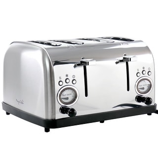 4 Slice Wide Slot Toaster with Toasting Control Silver - On Sale - Bed ...