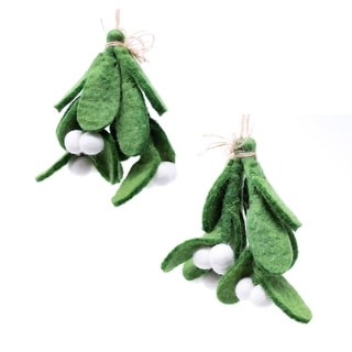 Mistletoe Handmade Felt Ornaments, Set of 2 - Bed Bath & Beyond - 36267556