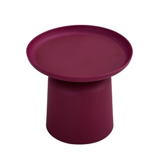 Wine Red Stylish and Versatile Plastic Round Side Table - Bed Bath ...