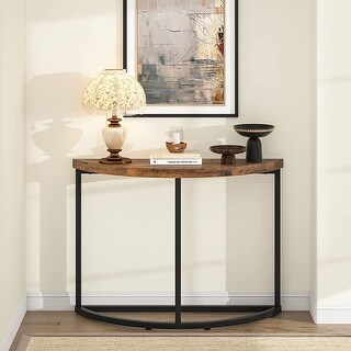 Semi-circle Console Table, 43" Narrow Entryway Table for Hallway - 12"D ...