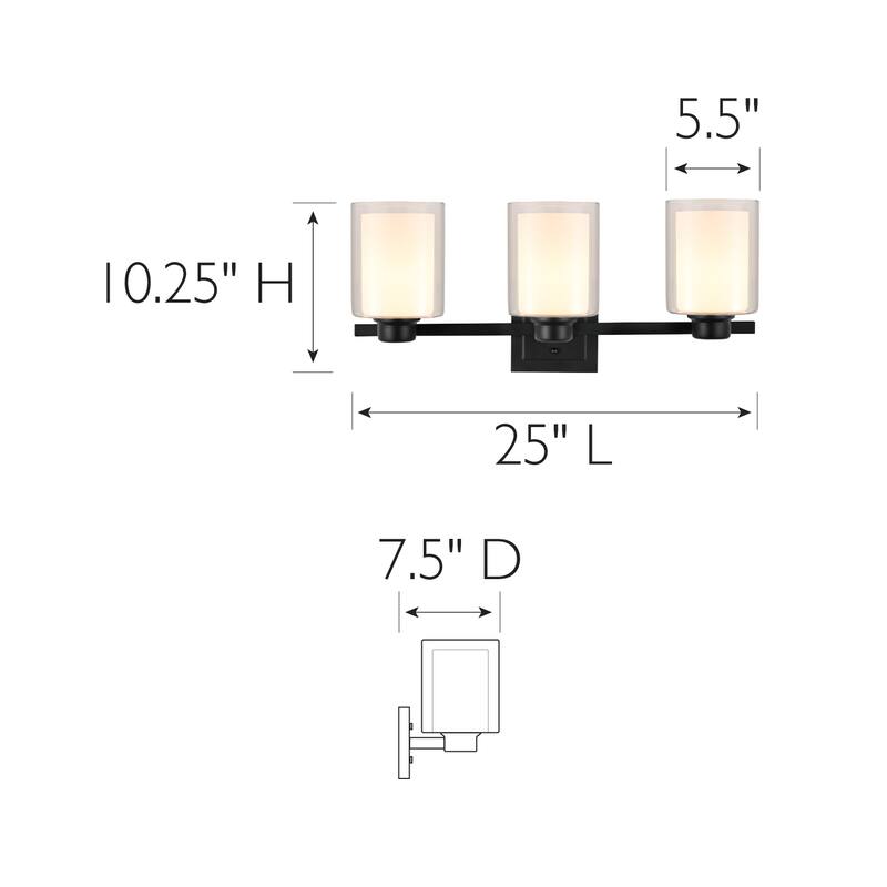Oslo Vanity Light Fixture Matte Black - Matte Black - Overstock - 37286533