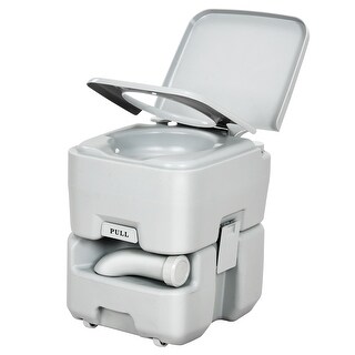 5.3 Gallon Portable Travel Toilet RV Potty Double Water Outlet - Grey ...