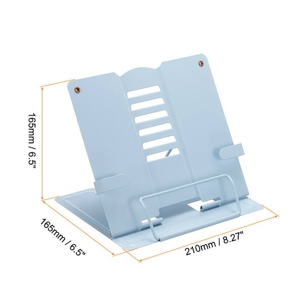 A5 Book Stand, Iron Adjustable Foldable Book Holder with Clips - Bed ...