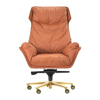 Kinnls Austin Upholstered Chair Leather Executive Home Desk Chair With ...