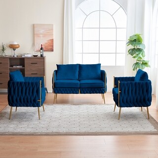 Woven Fluffy Tufted Upholstered Sofa Set - Bed Bath & Beyond - 39526287