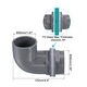 50mm Elbow Water Tank Pipe Connector, Coupling Fitting Adapter Gray ...