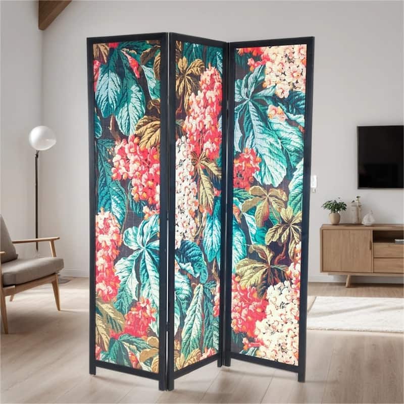 3 Panel Wood Folding Screen - Overstock - 40439082