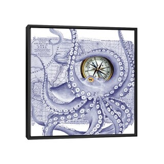 iCanvas "Purple Octopus Vintage Map Compass" by Seven Sirens Studios ...