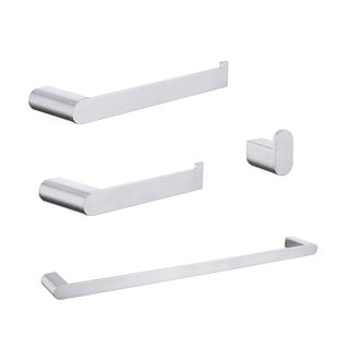Brushed Nickle Wall Mounted 4-Piece Bathroom Accessories - Bed Bath ...