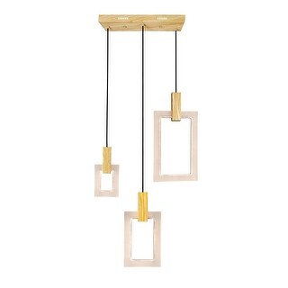 Anello LED Island/Pool Table Chandelier With White Oak Finish - White ...