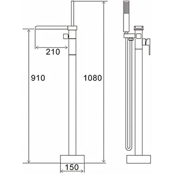 Dyconn Faucet Freestanding Bath Tub Filler Faucet with Hand Shower ...