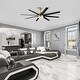 65/72/84 Inches Large LED Ceiling Fan with Light Remote(8-Blade) - Bed ...