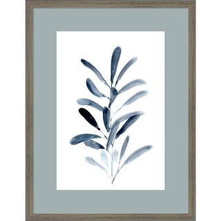 Marcy Chapman 'Farmhouse Leaves blue III' Framed Art - Bed Bath ...