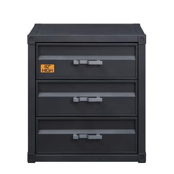 ACME Nightstand Shipping Container Gunmetal Bedside Table - Bed Bath ...