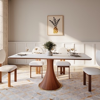 Rectangular Dining Room Table Kitchen Pedestal Dining Table - Bed Bath ...