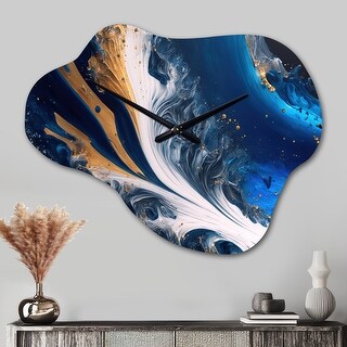 Designart - Ice Paint Splash III - Abstract Spirals Large Wall Clocks ...