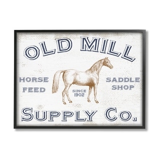 Stupell Old Mill Supply Co. Vintage Horse Feed Advertisement Framed ...