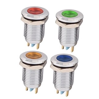12mm Mounted Thread DC 24V Red Green Yellow Blue LED Indicator Light ...
